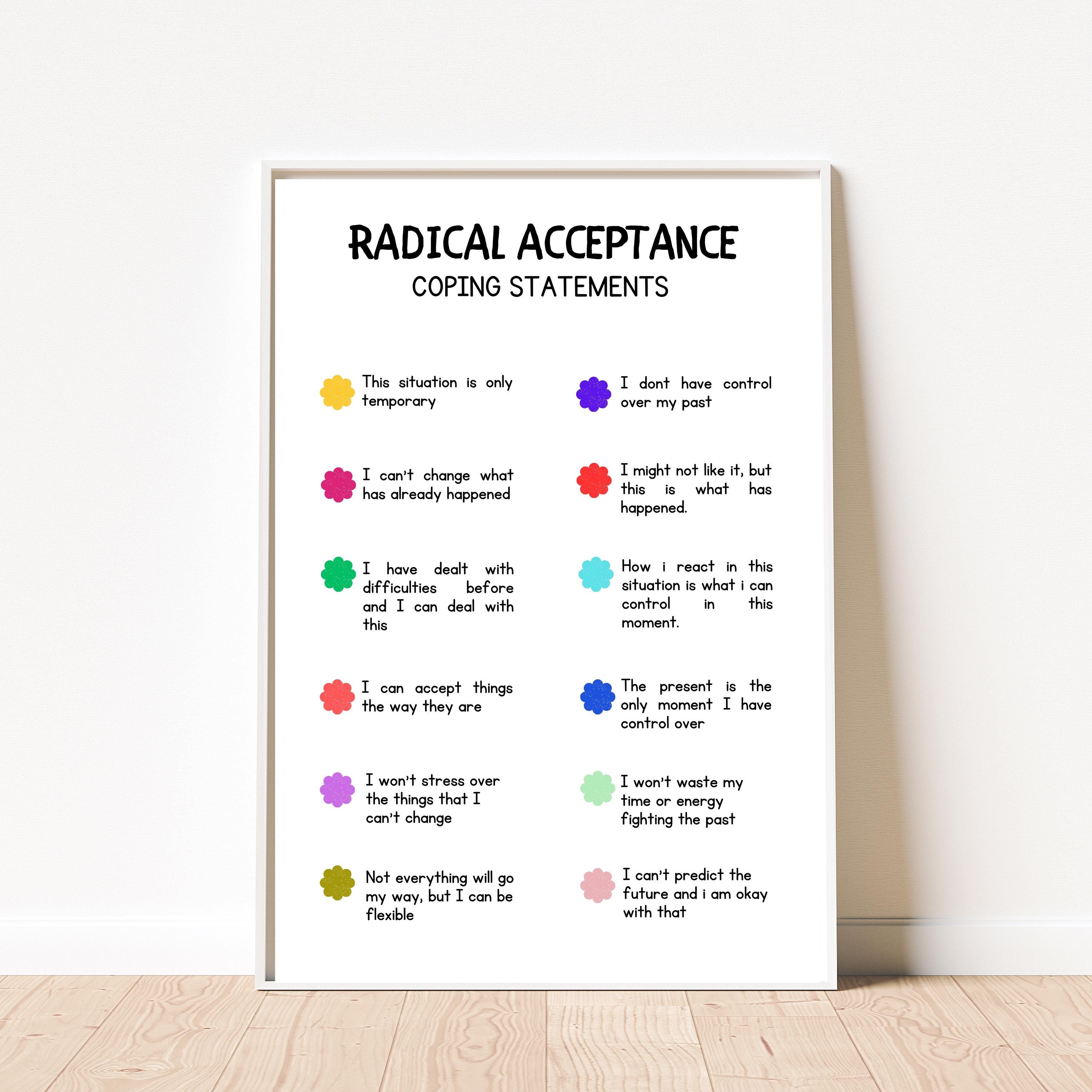 Radical Acceptance Poster: DBT Affirmations, Therapist Office Decor ...