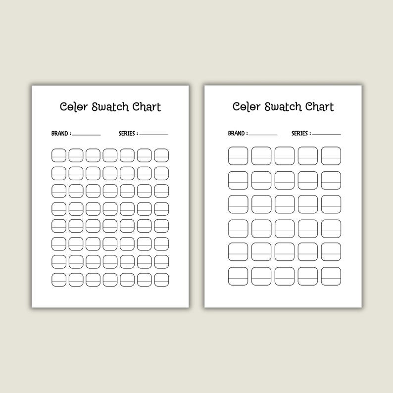 Swatch Test Printable: Marker Test Sheet & Color Swatch Journal for ...