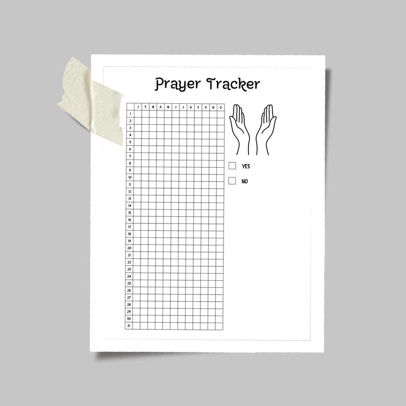 Prayer Tracker Printable Journal Page Daily Prayer Log Bible Study ...