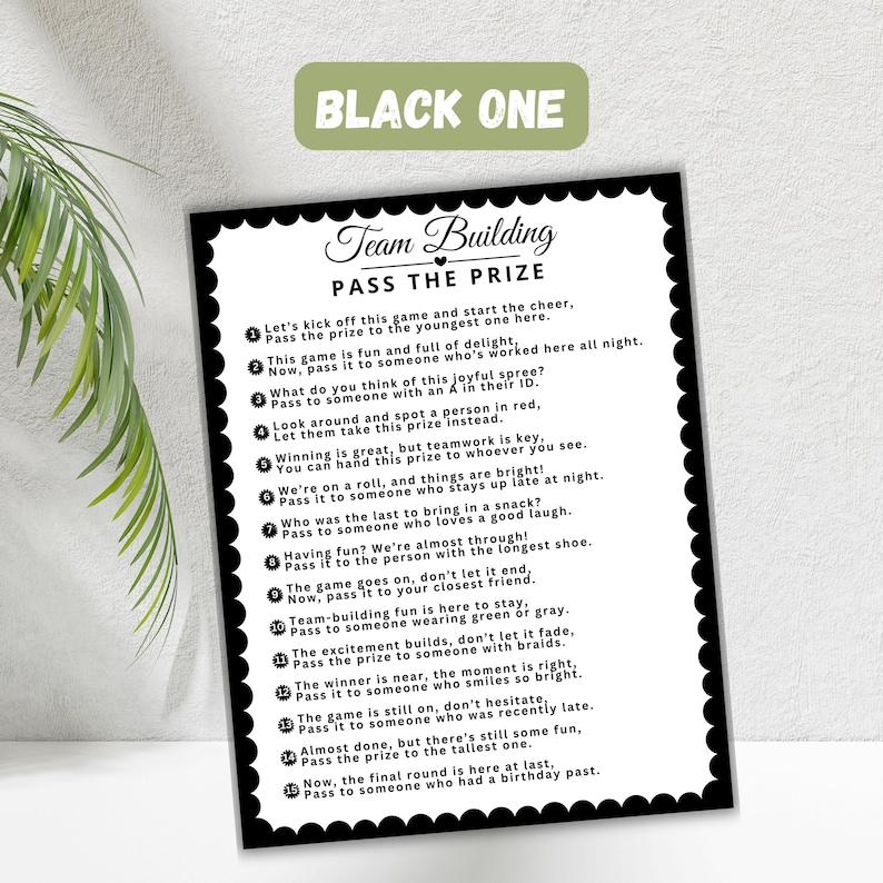 Pass the Prize Team Building Game: Office Party Activity (printable PDF ...