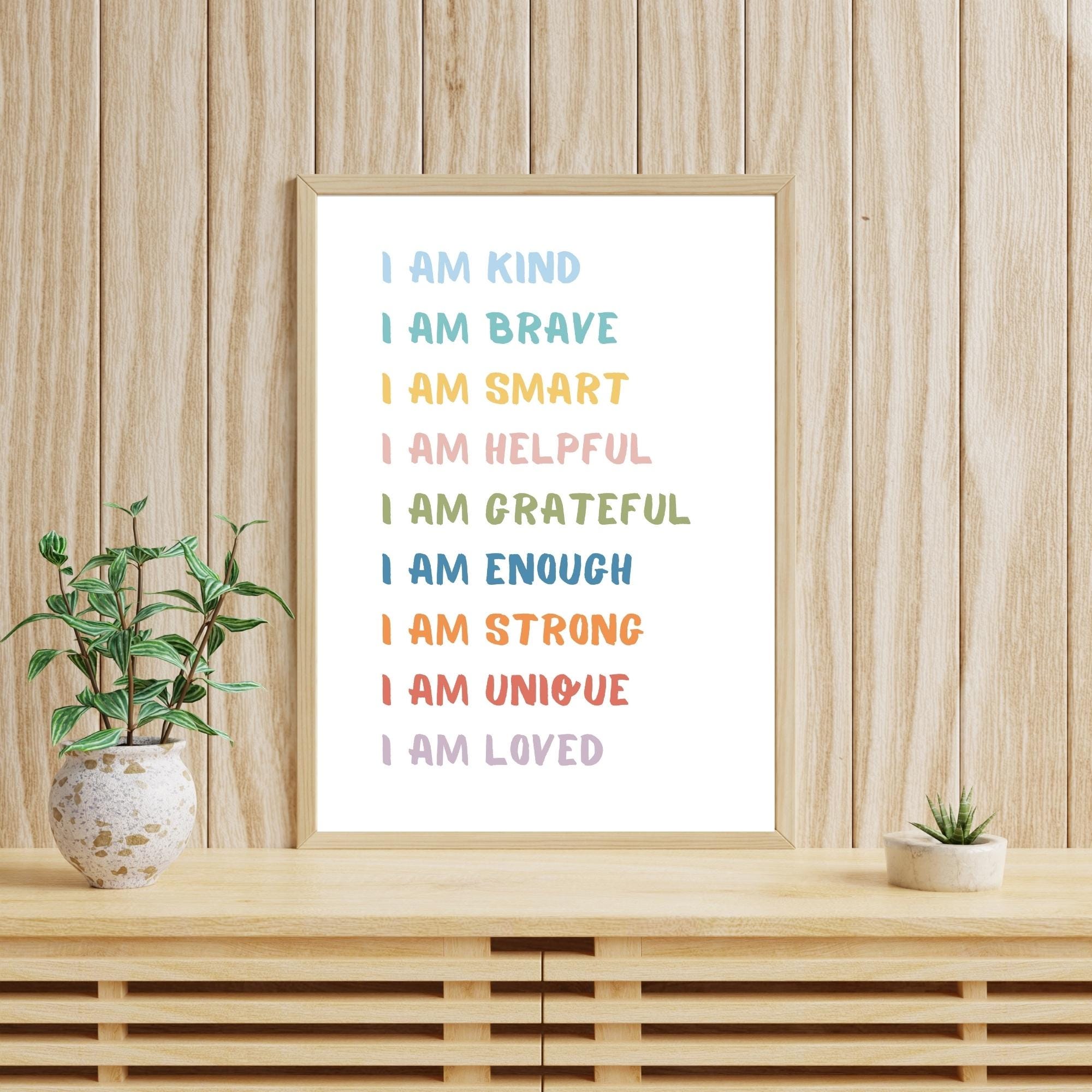 I Am Affirmations Poster - Positive Affirmations for Kids - Growth ...
