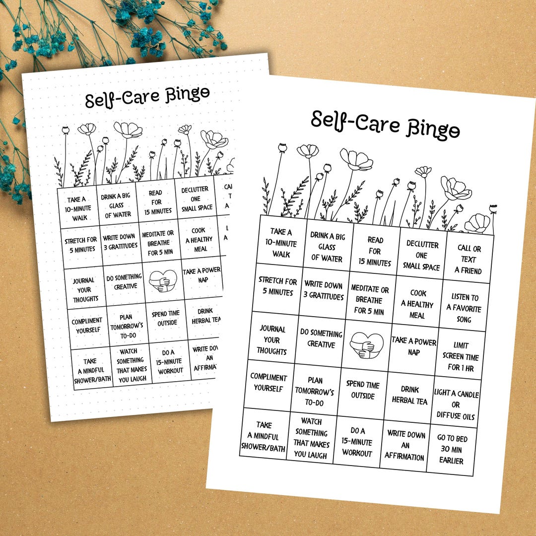 Self Care Bingo PRINTABLE Journal Page Weekly Planner & Wellness ...