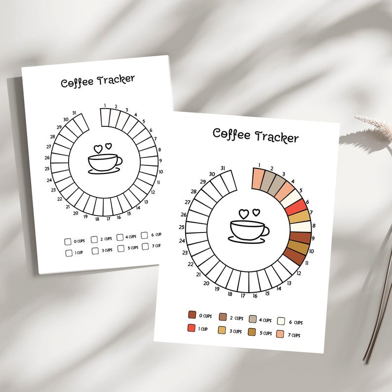 Printable Coffee Tracker – Caffeine & Habit Log (digital Download) - Etsy