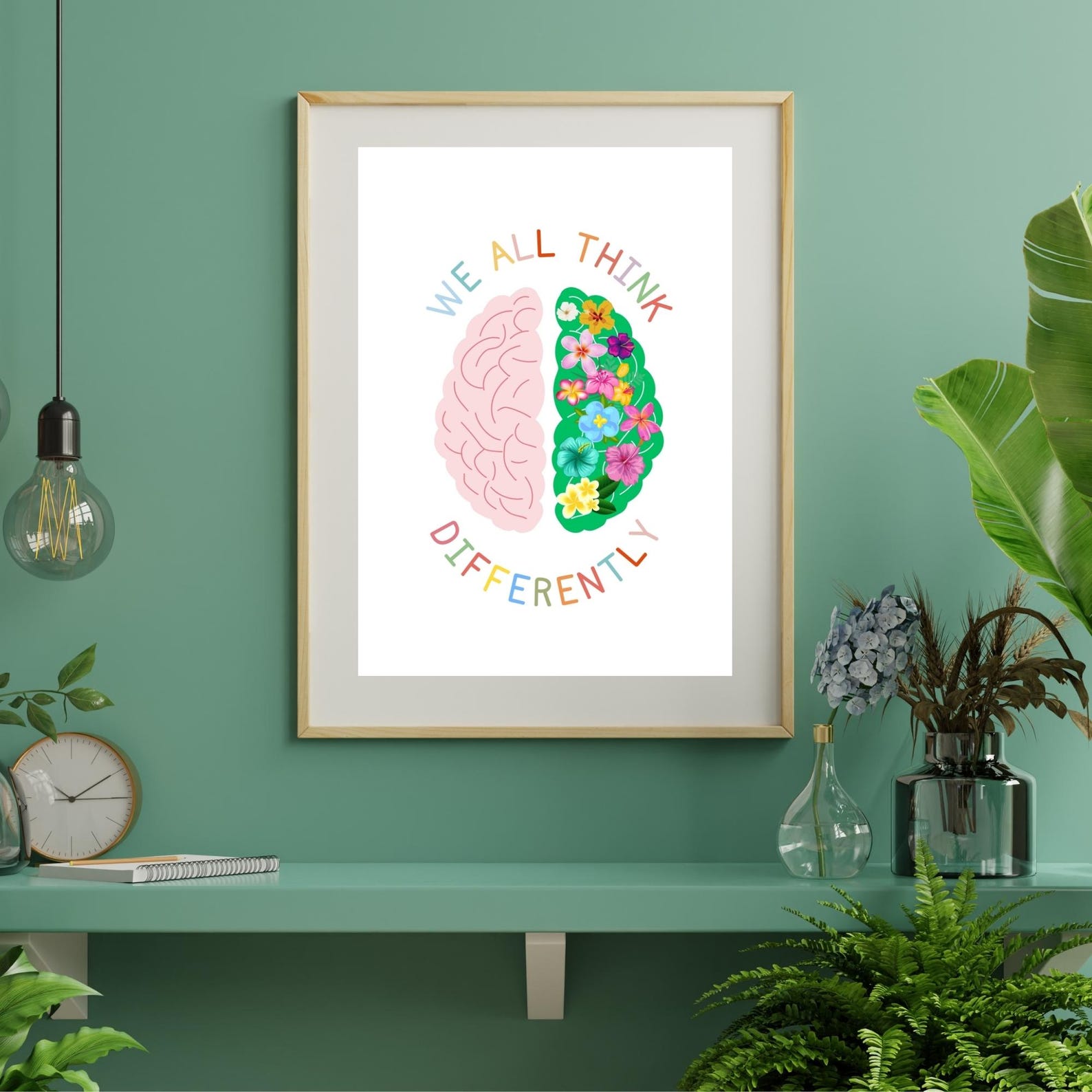 Neurodiversity Brain Art Print: Therapist Office Decor (digital ...