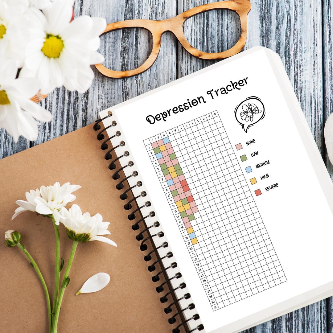 Depression Tracker Printable Mood Tracker Journal Page & Wellness Log ...