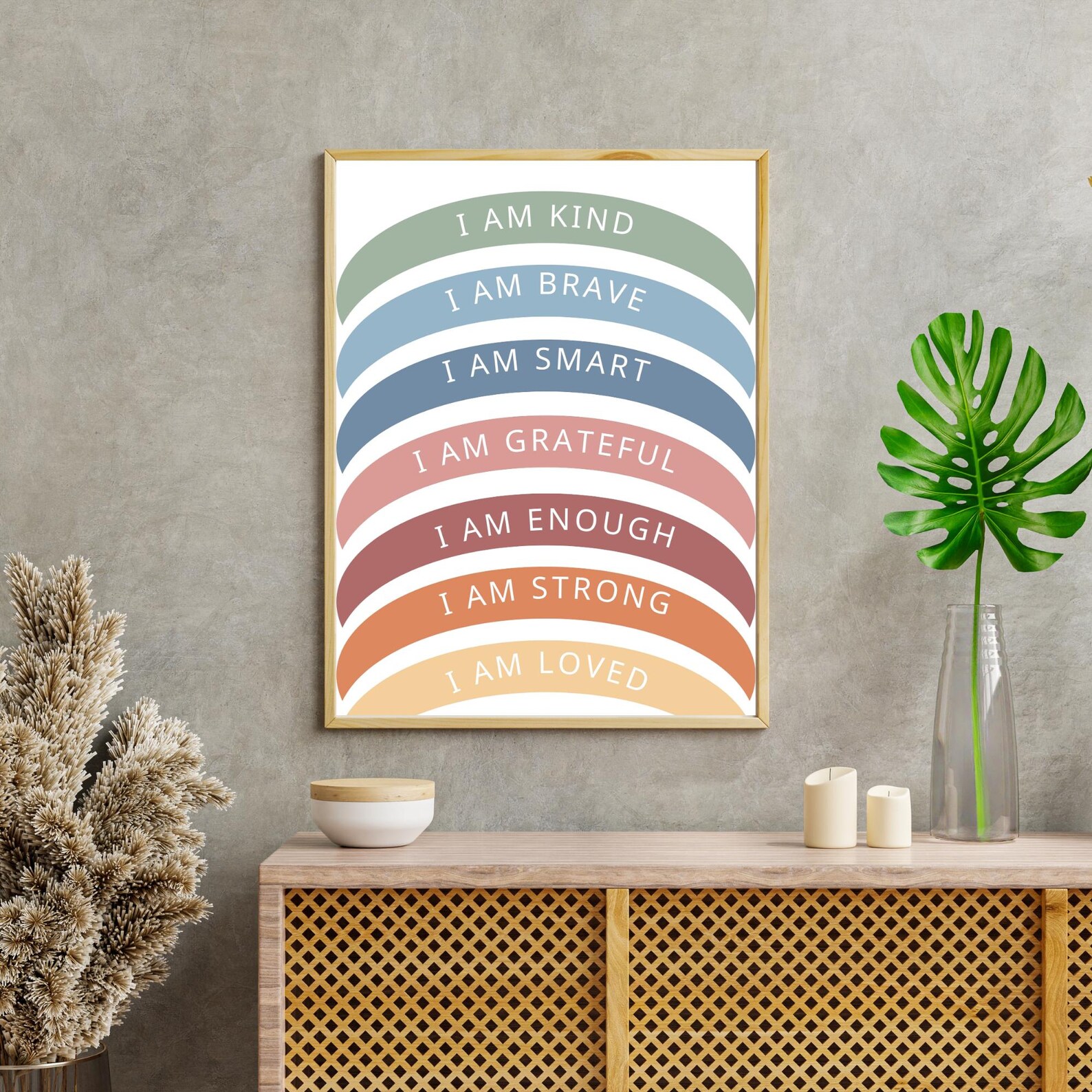 Rainbow Affirmations Wall Art | Motivational Printable | Positive ...