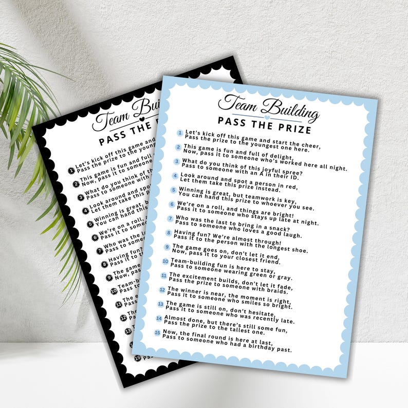 Pass the Prize Team Building Game: Office Party Activity (printable PDF ...