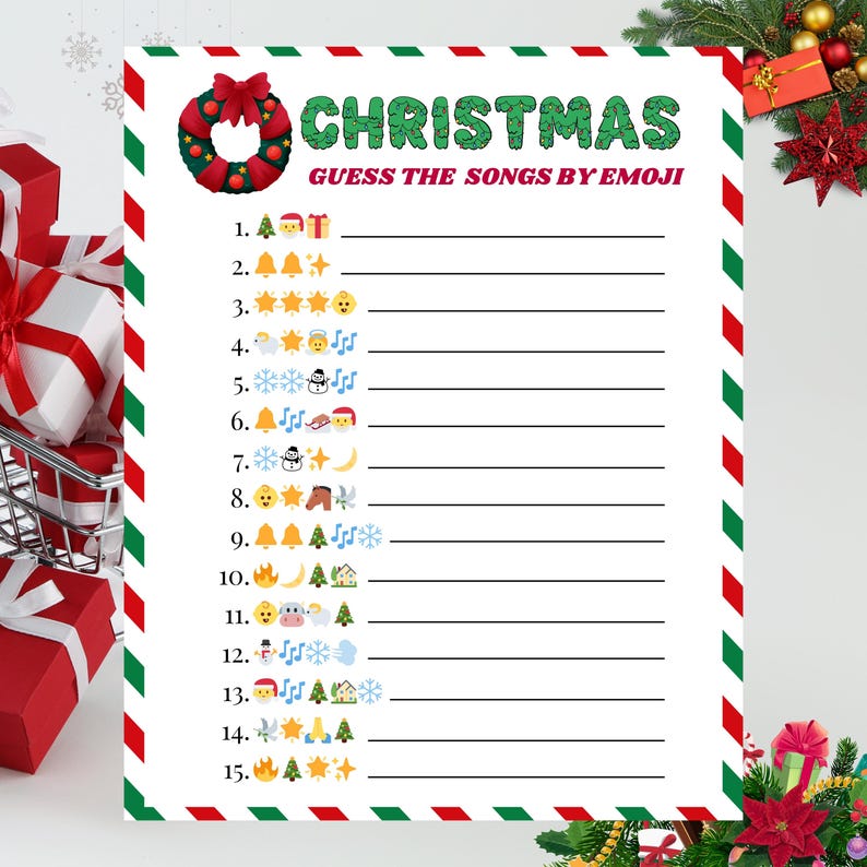 Emoji Pictionary | Christmas Songs Guessing Game | Holiday Party ...