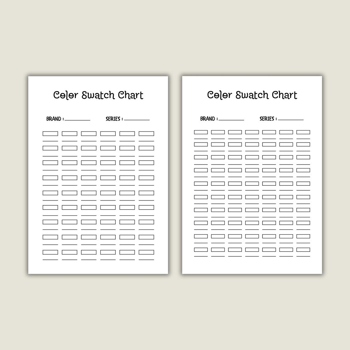 Swatch Test Printable: Marker Test Sheet & Color Swatch Journal for ...