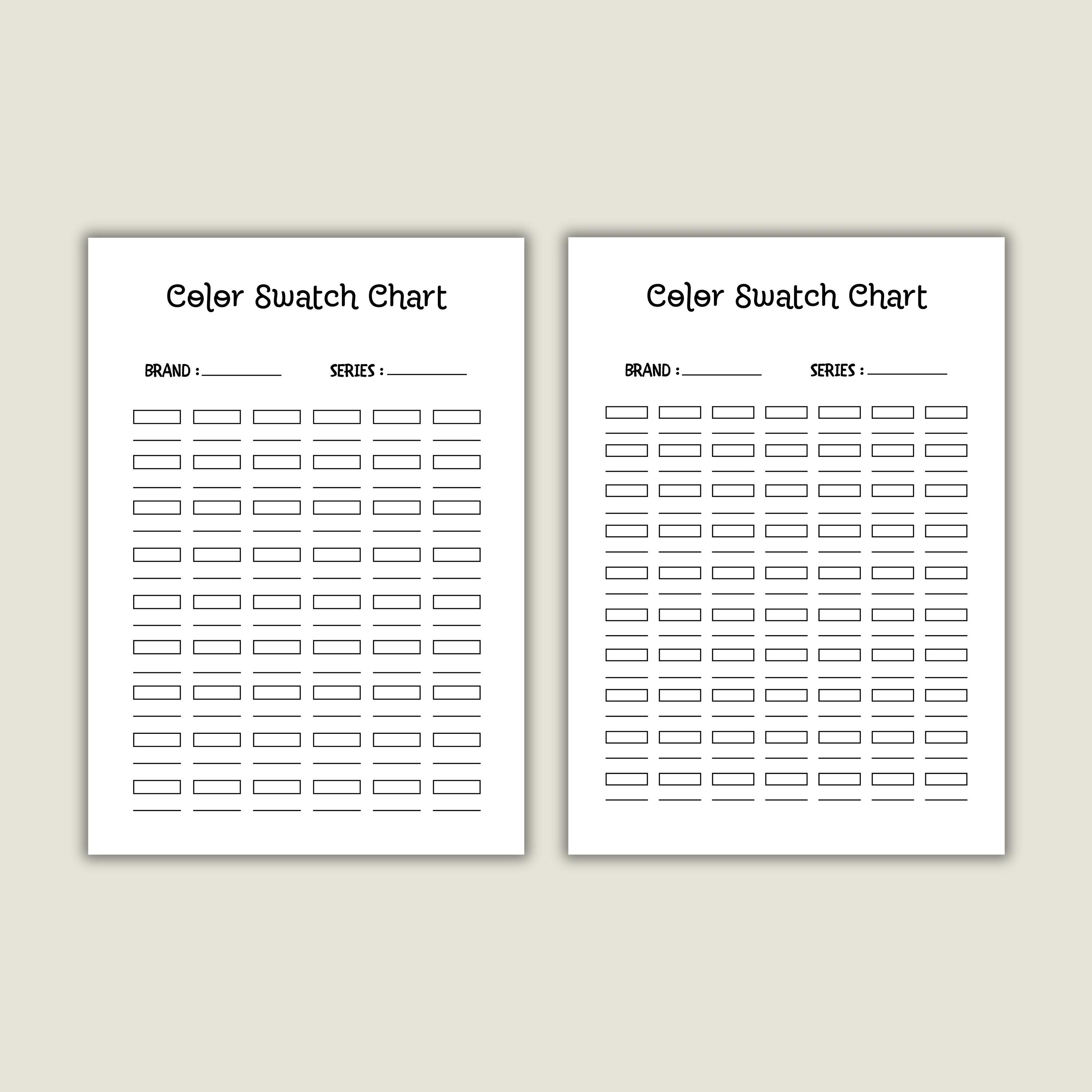 Swatch Test Printable: Marker Test Sheet & Color Swatch Journal for ...