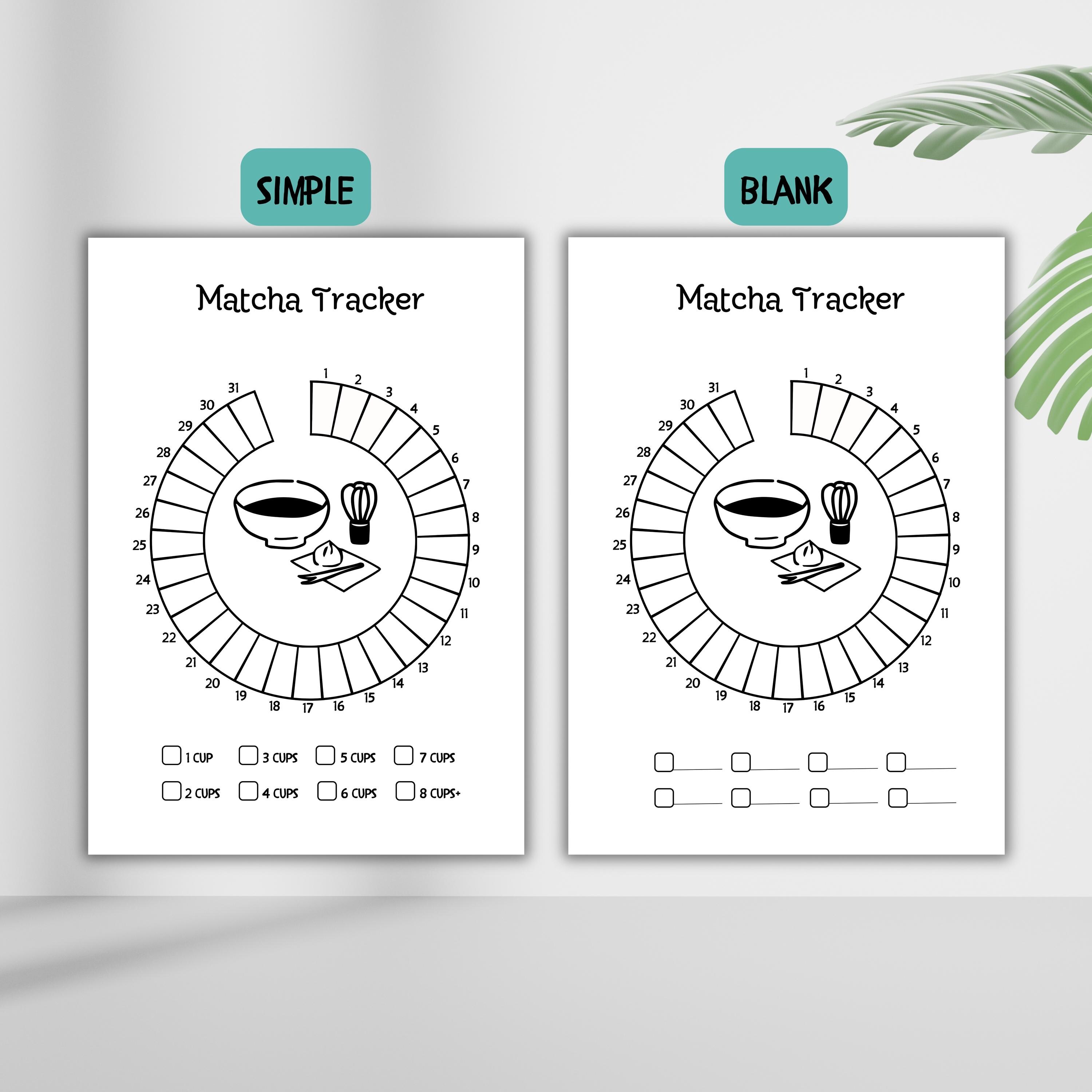 Matcha Tea Tracker Printable: Daily Consumption Journal (A3, A5, US ...