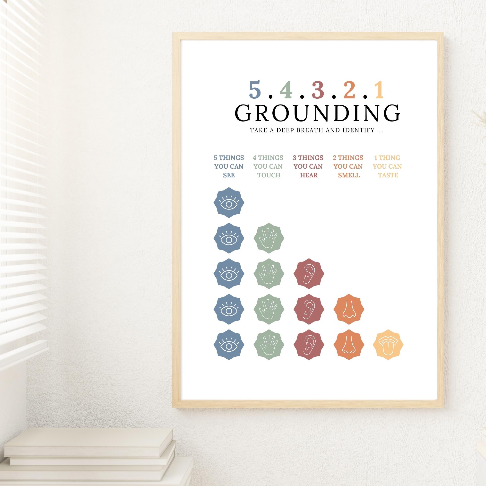 54321 Grounding Technique Poster , for Anxiety Management School ...