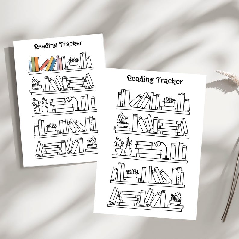 Bookshelf Reading Tracker Printable | A3 A4 A5 Sizes (PDF Download ...