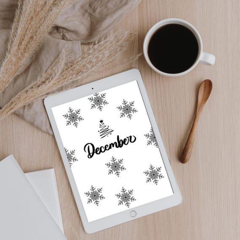 December Title Page & Calendar – Printable Journal Cover and Monthly ...