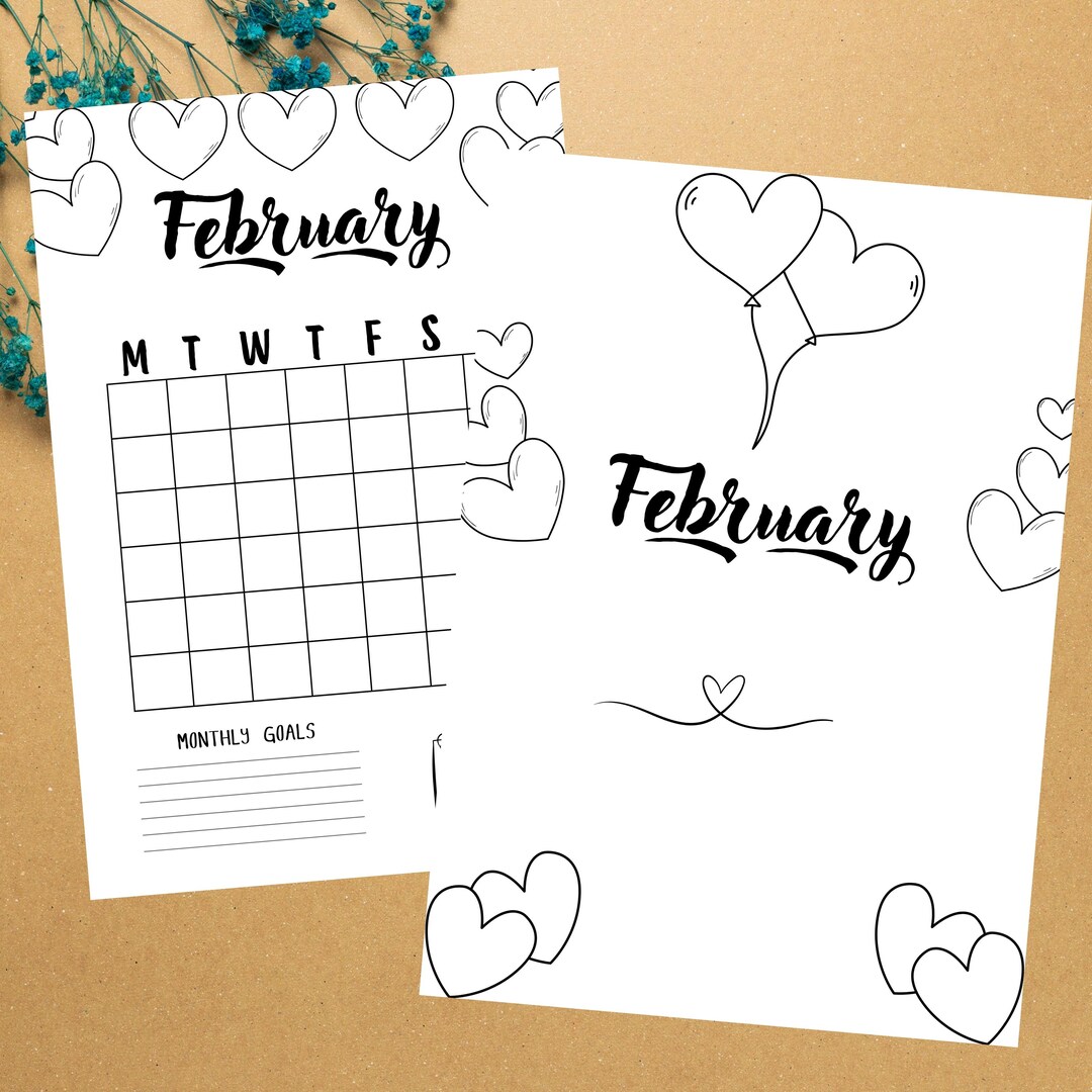 Title Page - February Calendar Printable, Journal Page & Cover for ...