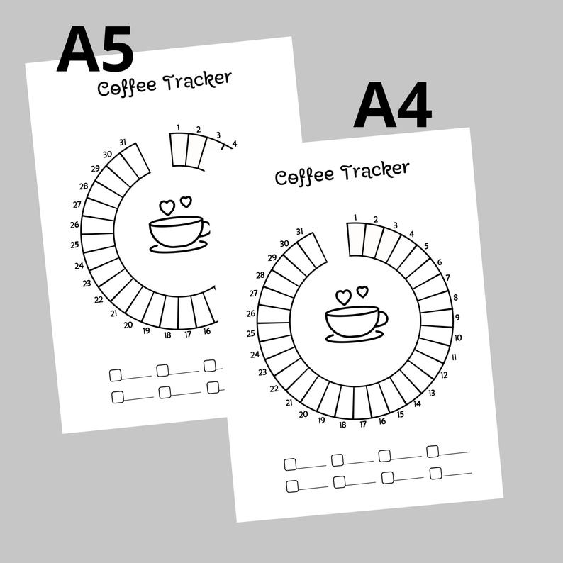 Printable Coffee Tracker – Caffeine & Habit Log (digital Download) - Etsy