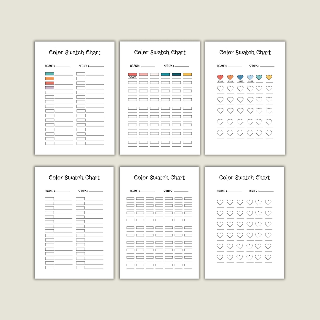 Swatch Test Printable: Marker Test Sheet & Color Swatch Journal for ...