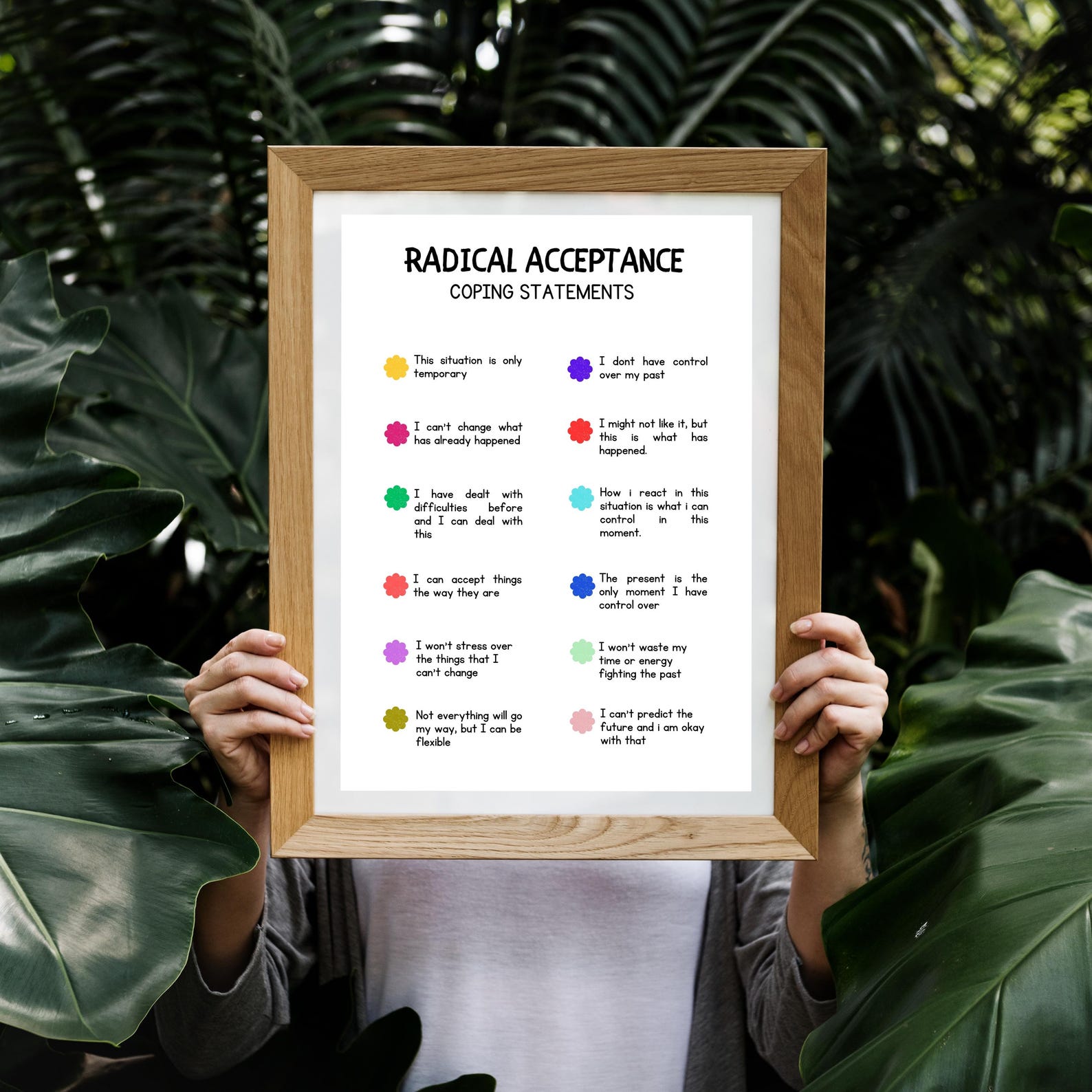 Radical Acceptance Poster: DBT Affirmations, Therapist Office Decor ...