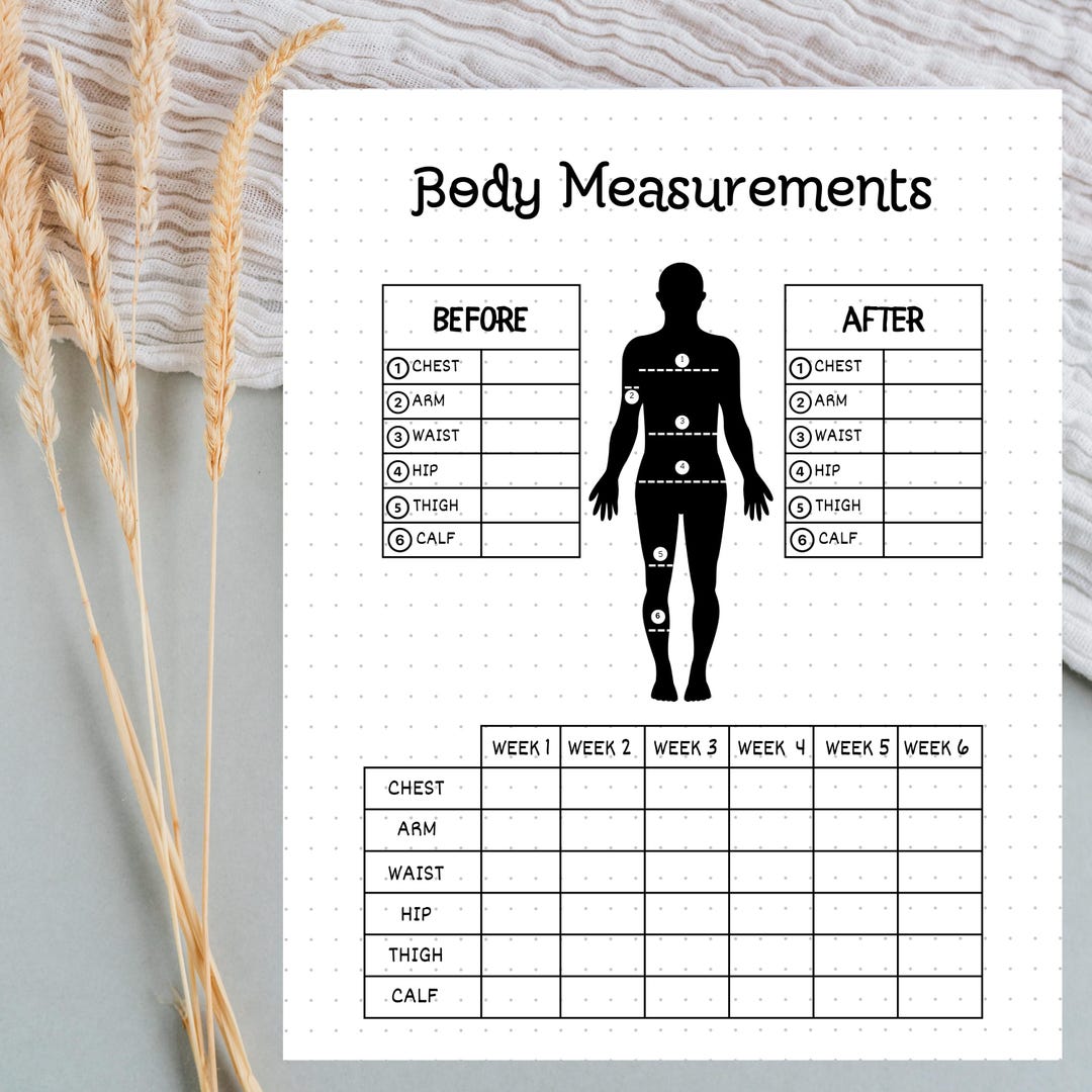 Body Measurements Tracker - PRINTABLE Journal Page | Dotted & Non ...
