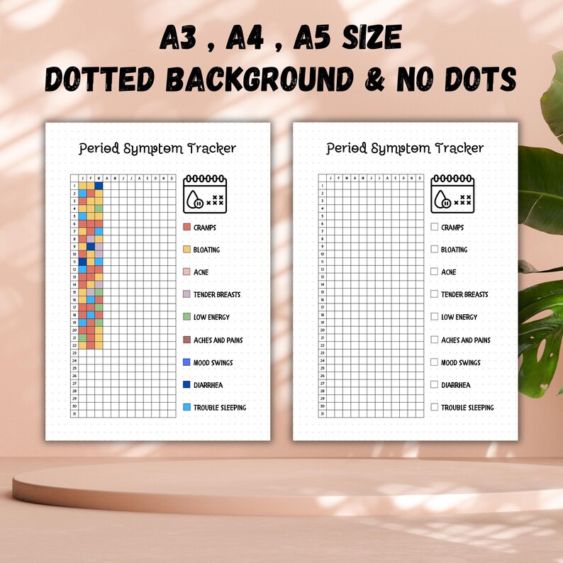 Period Symptom Tracker – Printable Menstrual Cycle Journal (digital ...