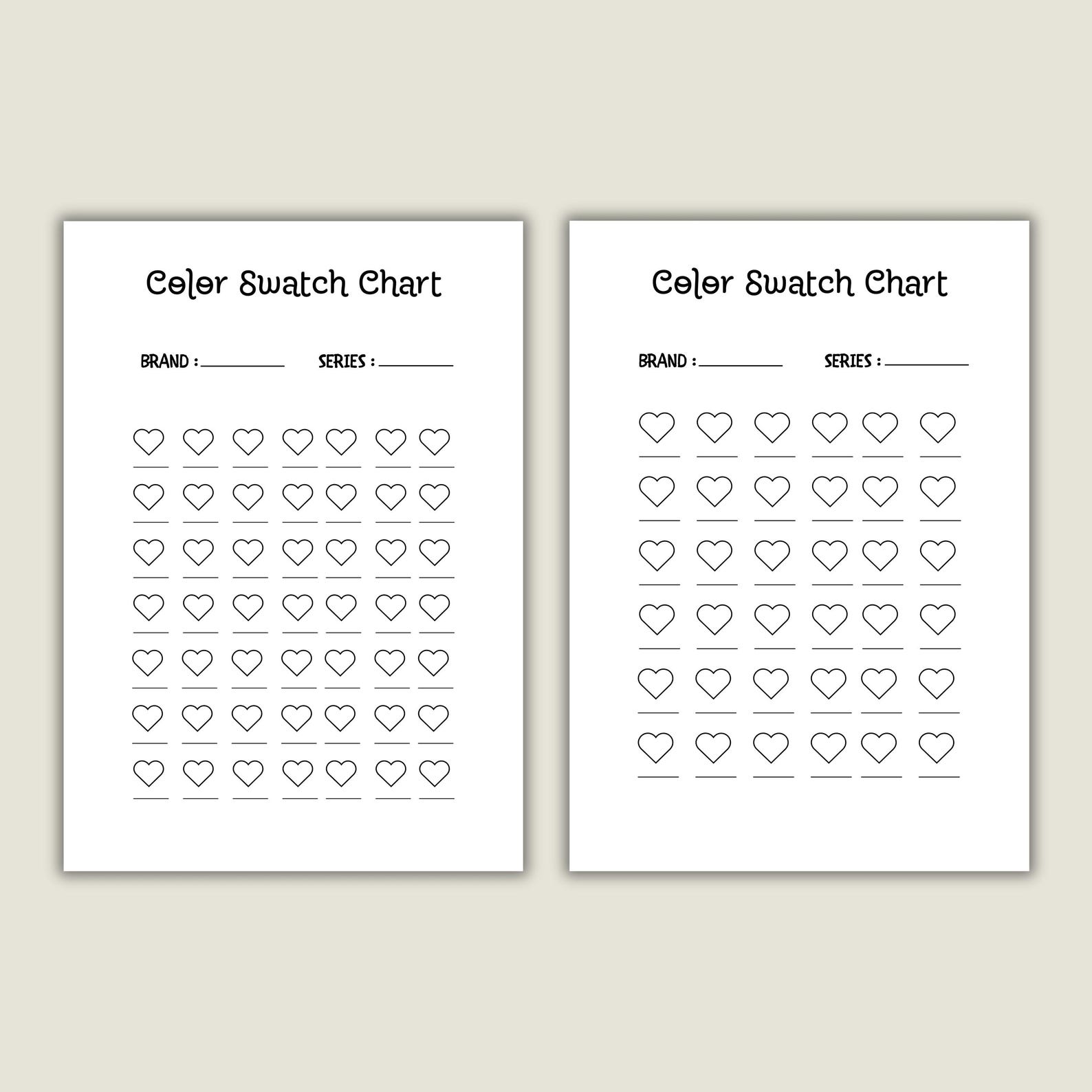 Swatch Test Printable: Marker Test Sheet & Color Swatch Journal for ...