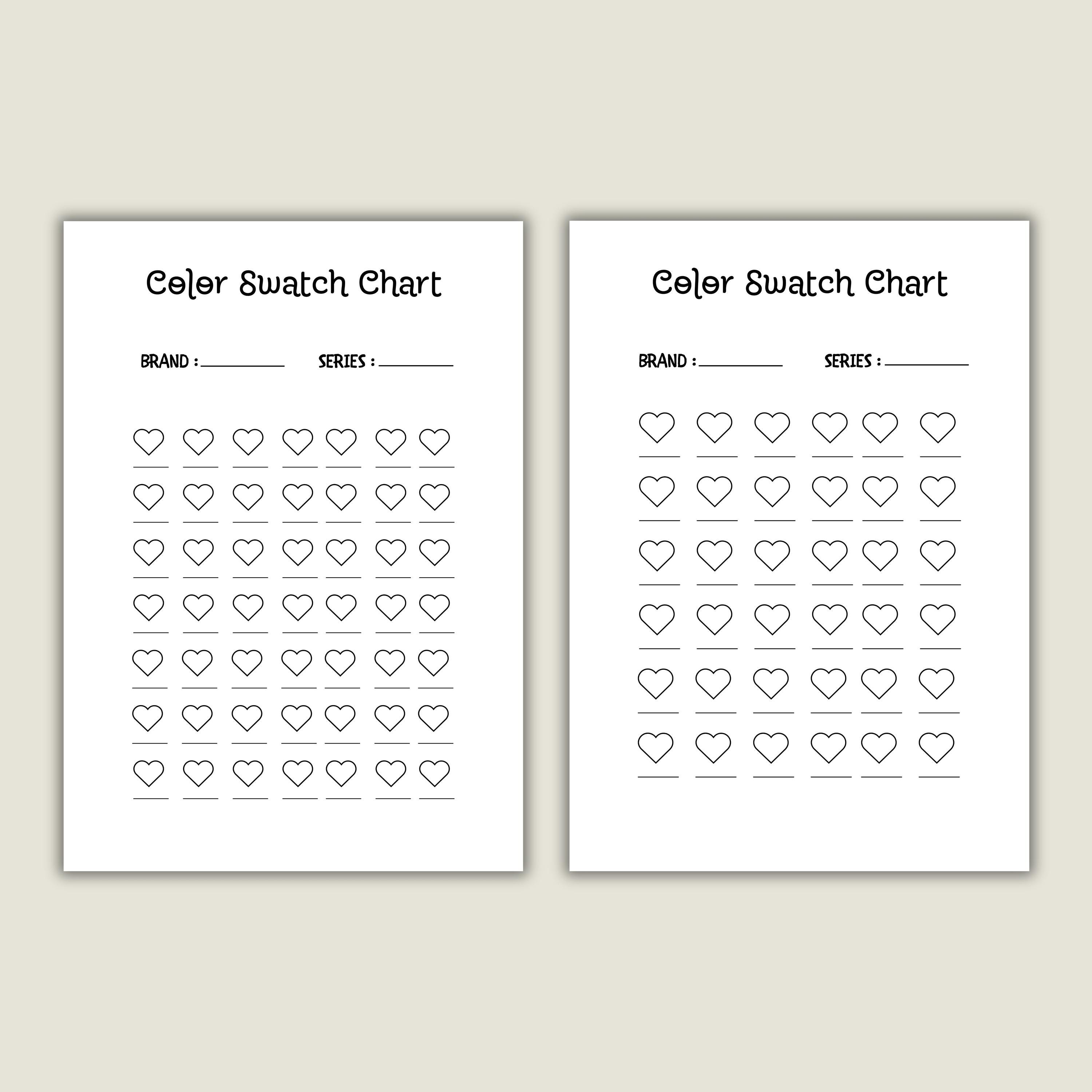 Swatch Test Printable: Marker Test Sheet & Color Swatch Journal for ...