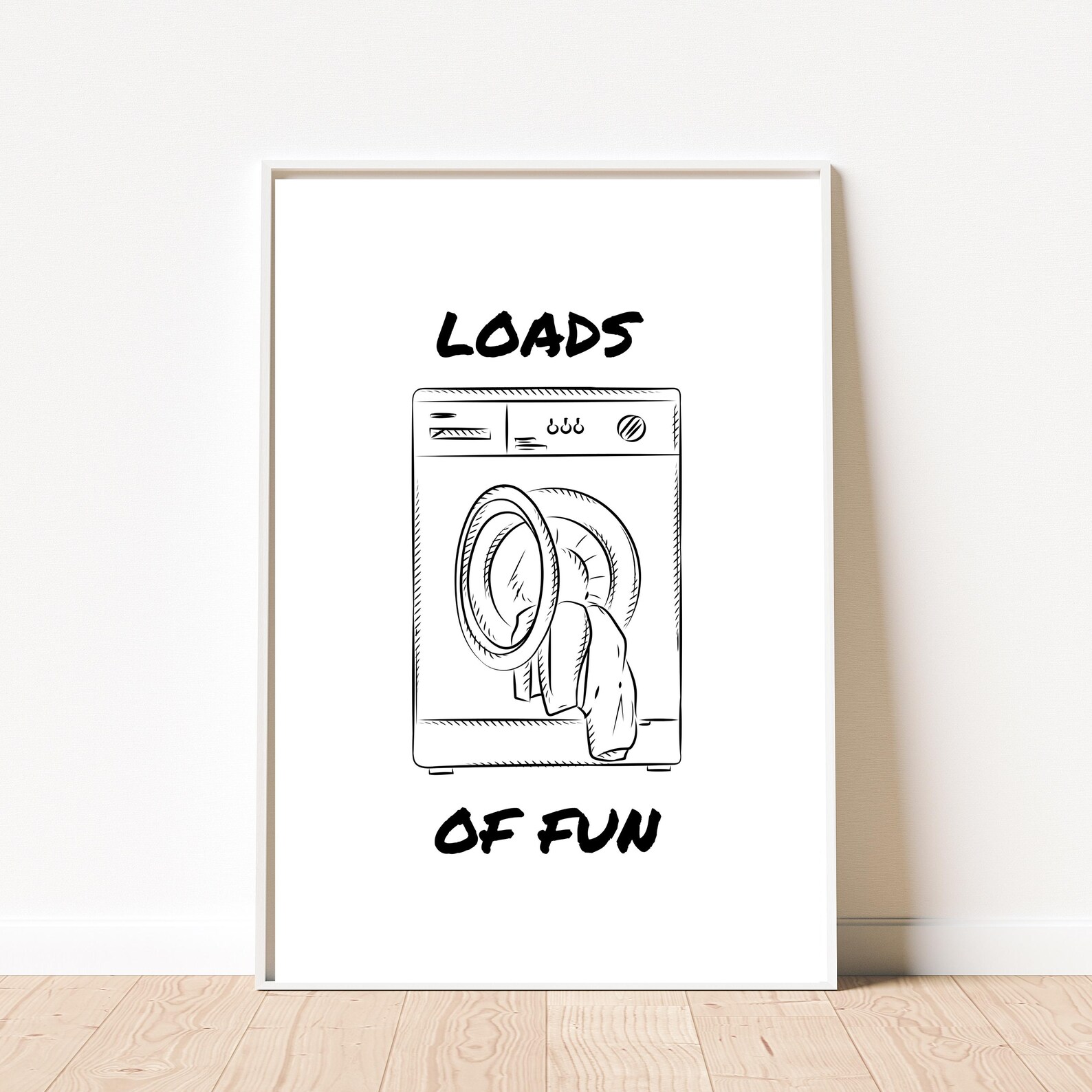 Laundry Print - Loads of Fun Poster, Funny Laundry Room Decor ...