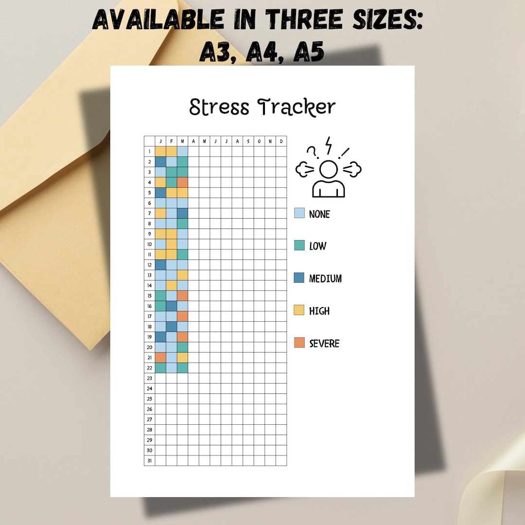 Stress Tracker Printable Journal Page Habit & Anxiety Journal Mood ...