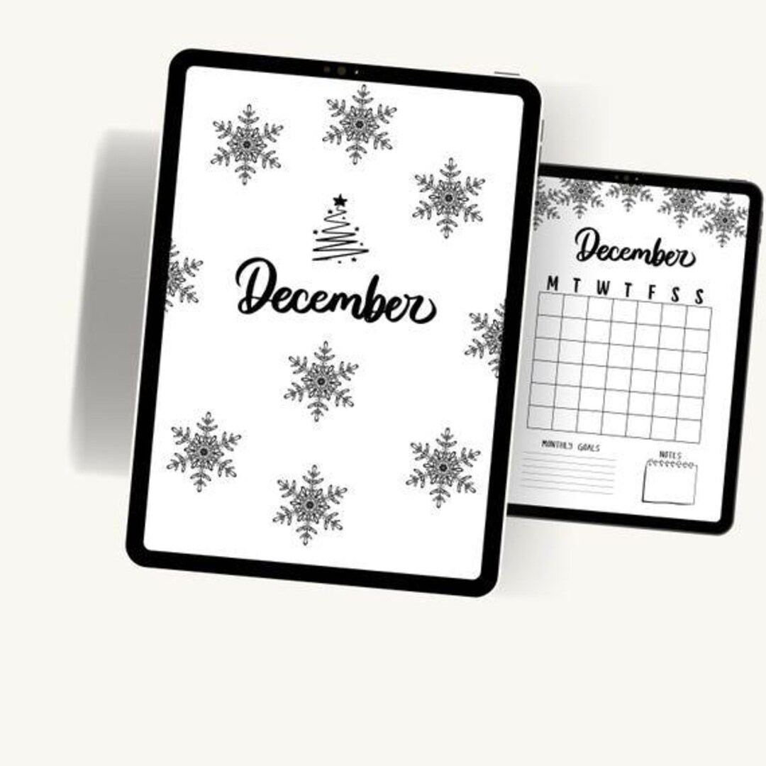 December Title Page & Calendar – Printable Journal Cover and Monthly ...