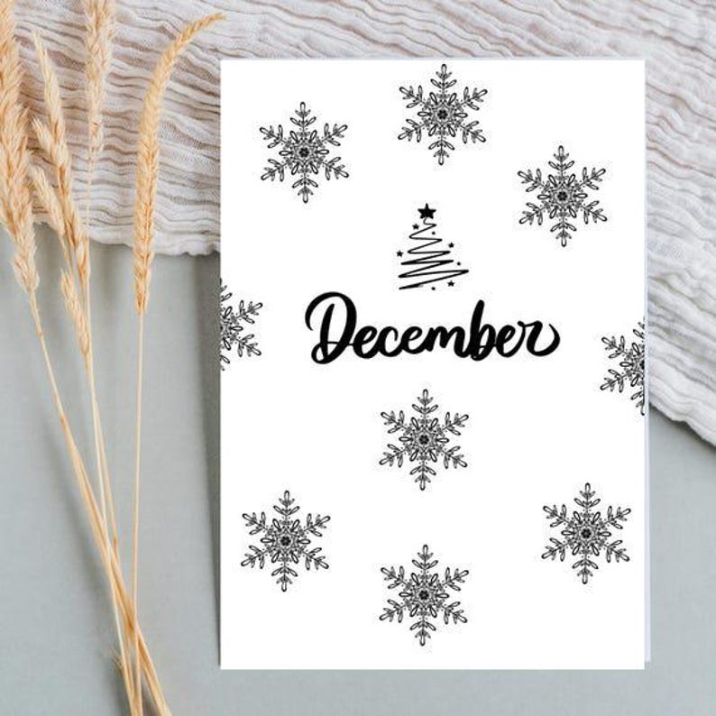 December Title Page & Calendar – Printable Journal Cover and Monthly ...