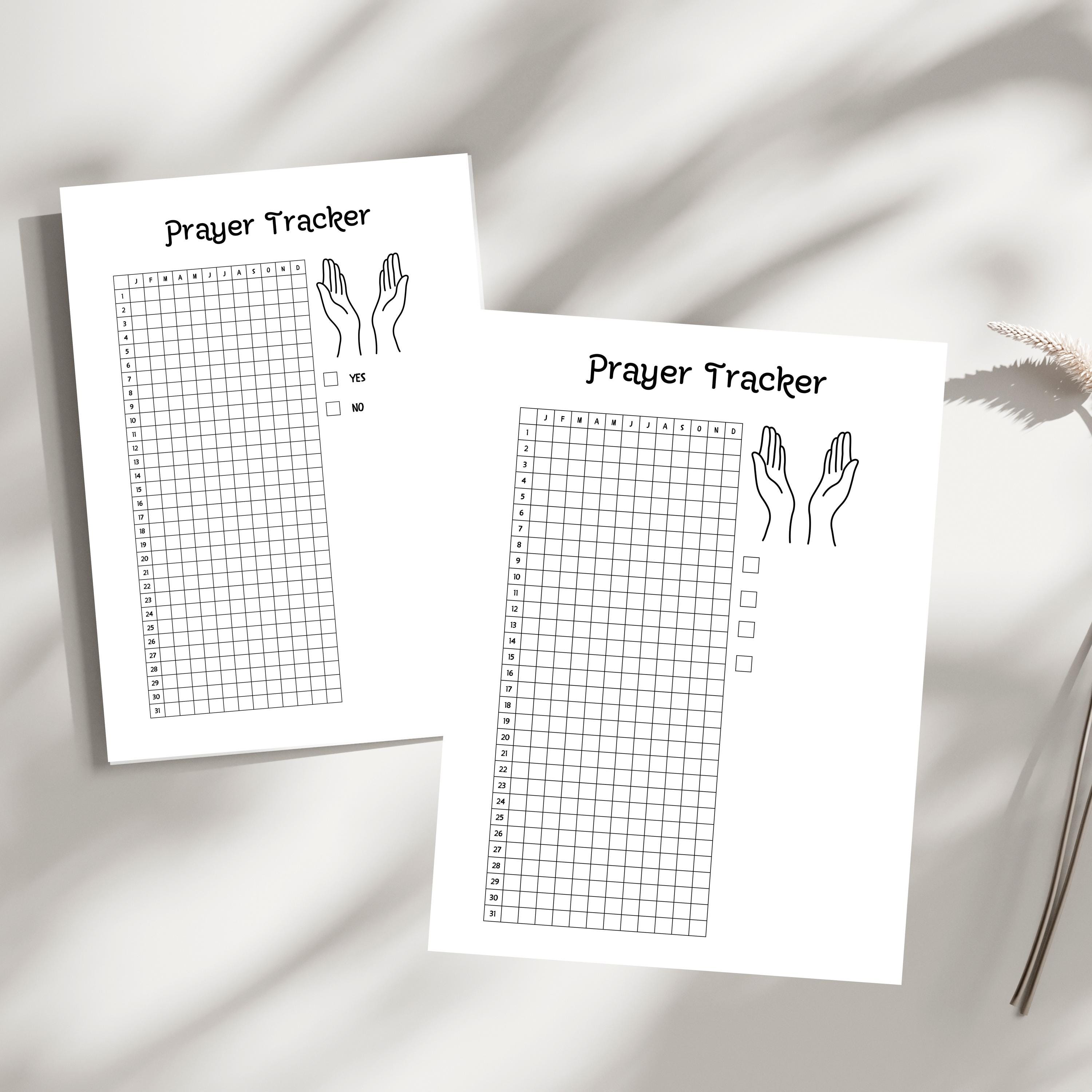 Prayer Tracker Printable Journal Page Daily Prayer Log Bible Study ...