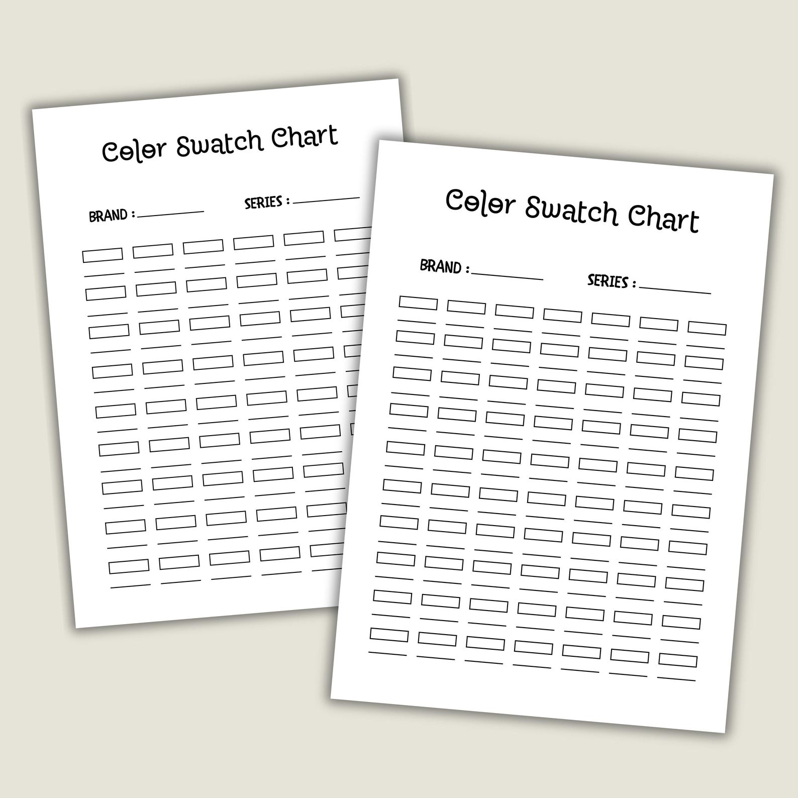 Swatch Test Printable: Marker Test Sheet & Color Swatch Journal for ...