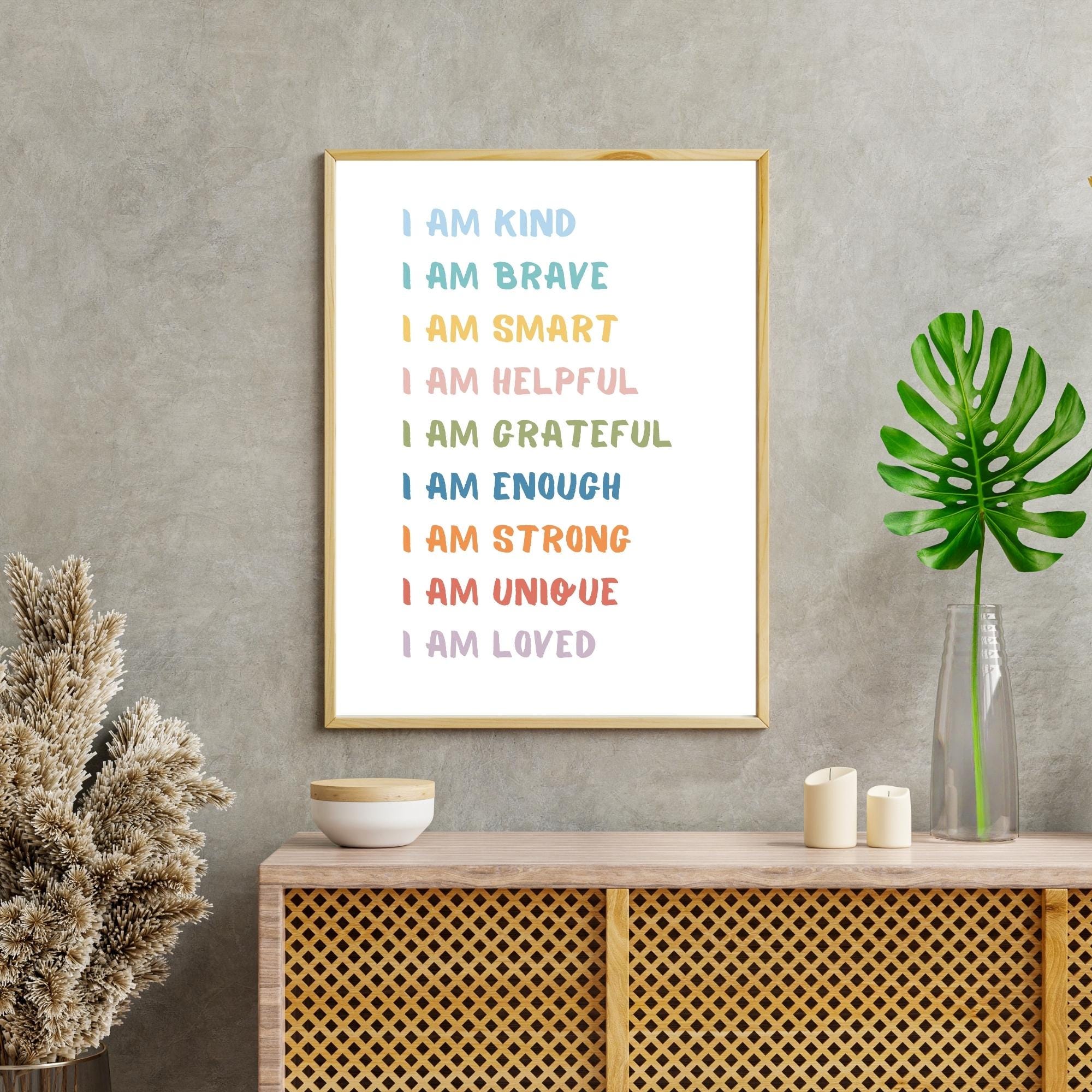 I Am Affirmations Poster - Positive Affirmations for Kids - Growth ...