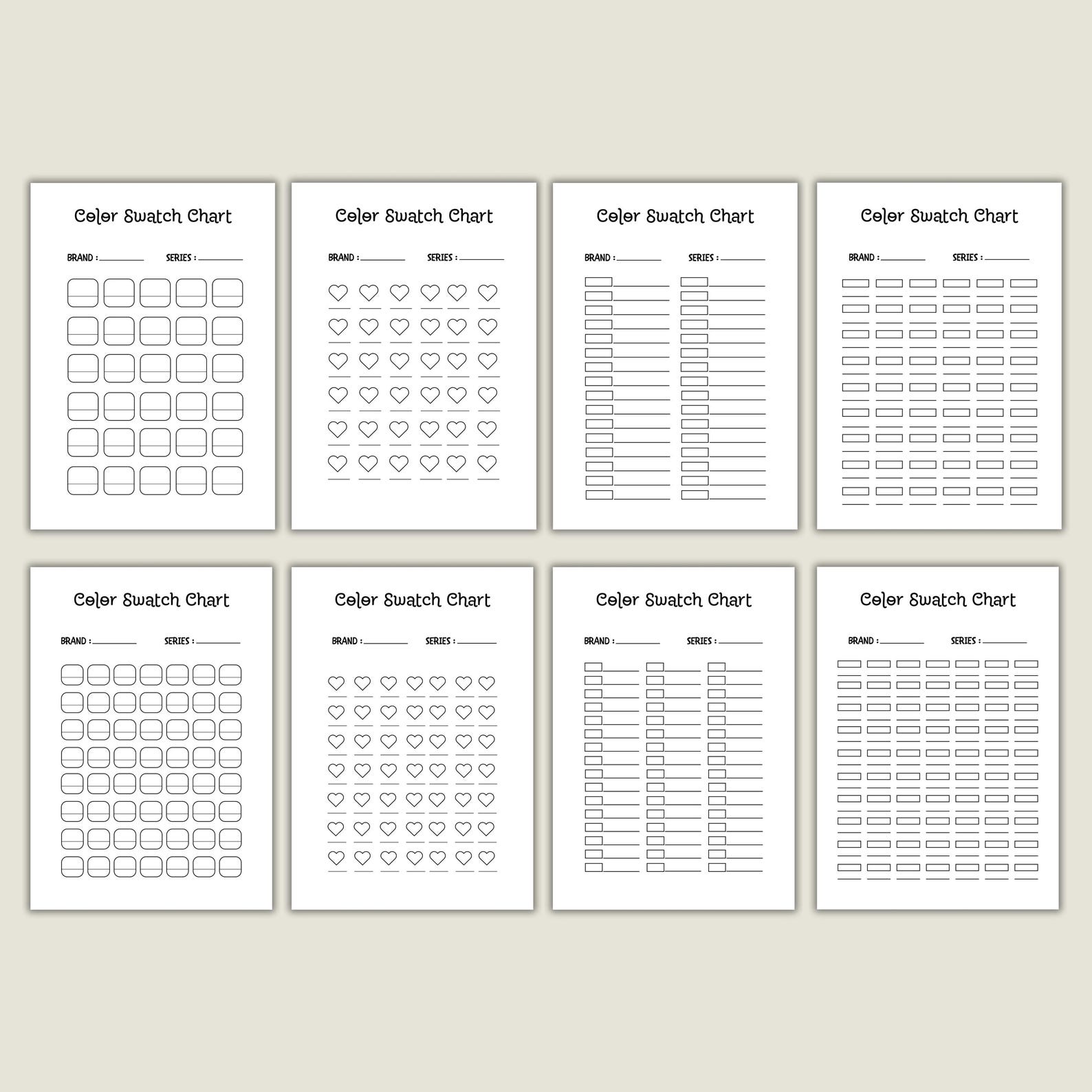 Swatch Test Printable: Marker Test Sheet & Color Swatch Journal for ...