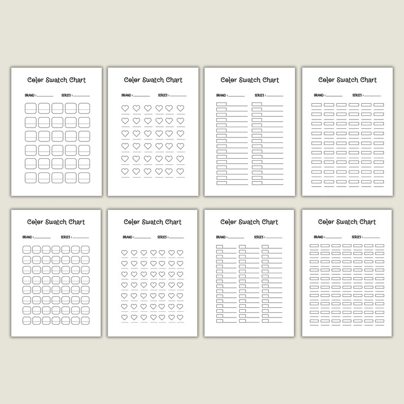 Swatch Test Printable: Marker Test Sheet & Color Swatch Journal for ...