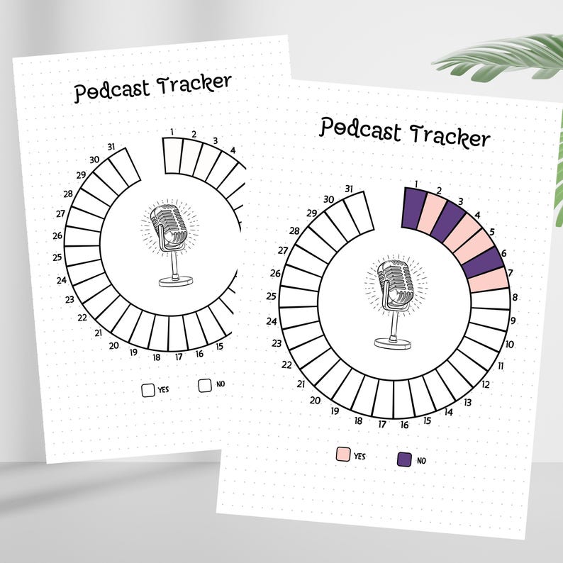 Podcast Tracker Printable – Monthly Playlist and Episode Log (digital ...