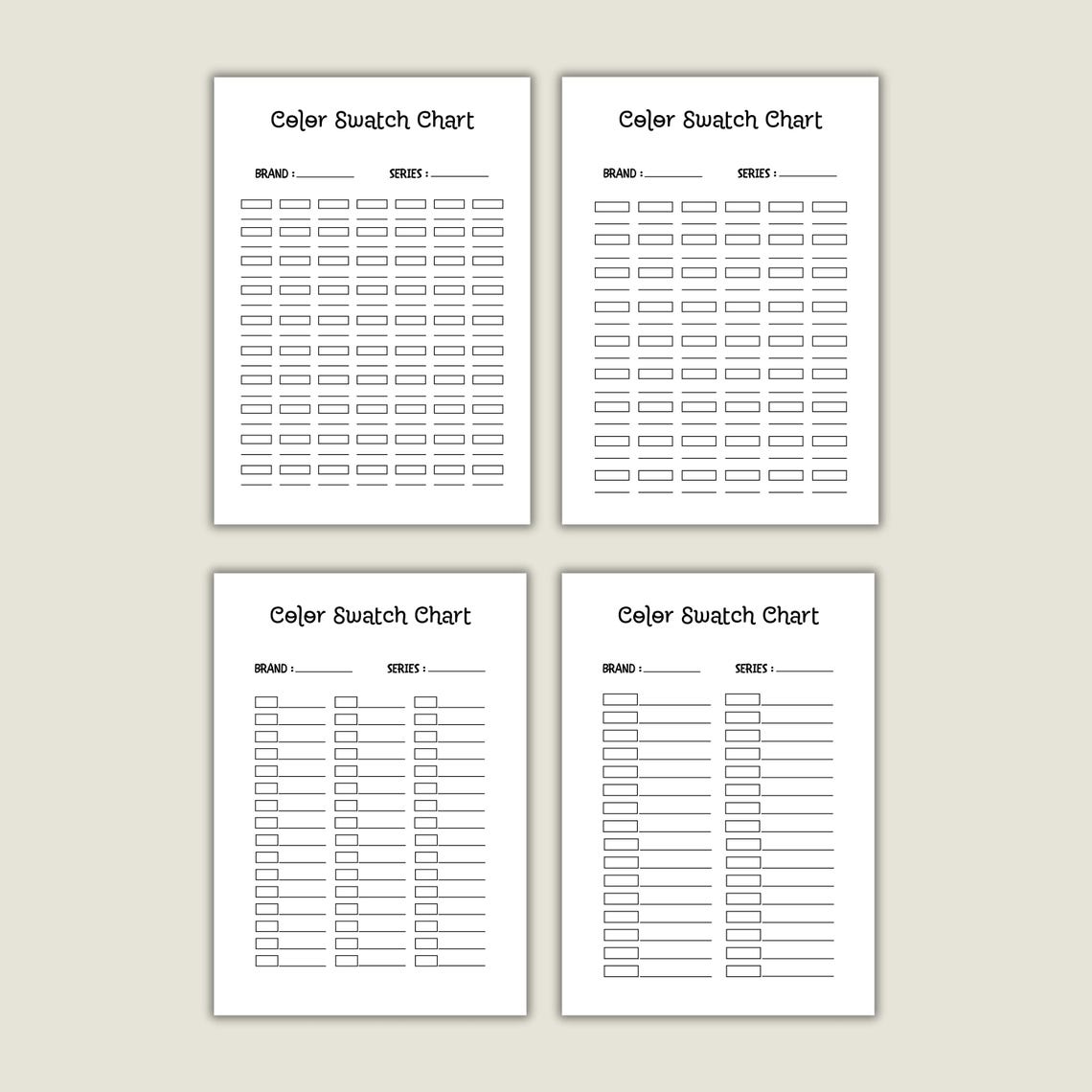 Swatch Test Printable: Marker Test Sheet & Color Swatch Journal for ...