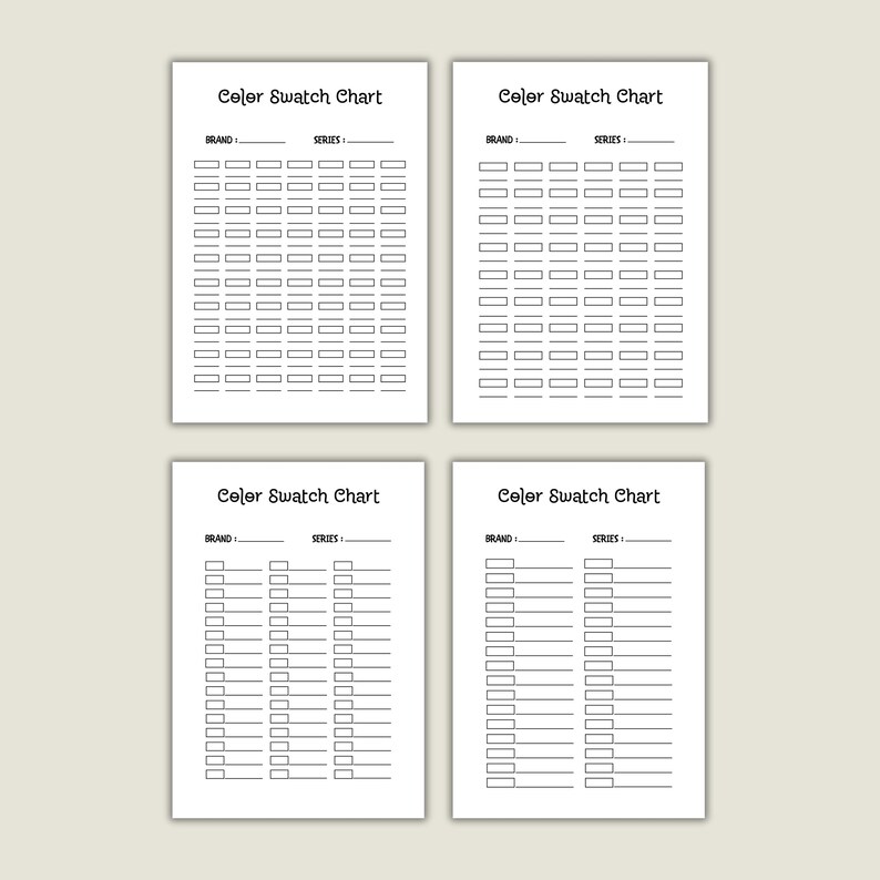 Swatch Test Printable: Marker Test Sheet & Color Swatch Journal for ...