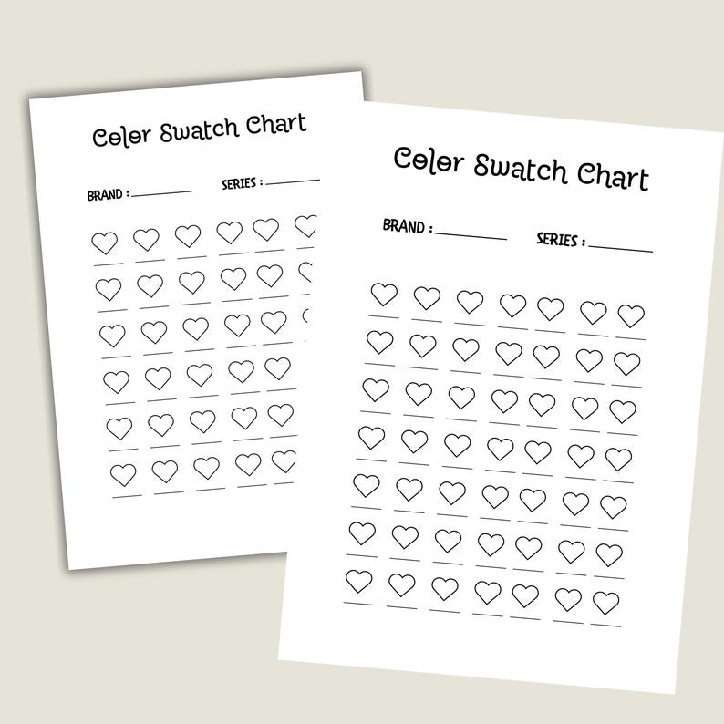 Swatch Test Printable: Marker Test Sheet & Color Swatch Journal for ...