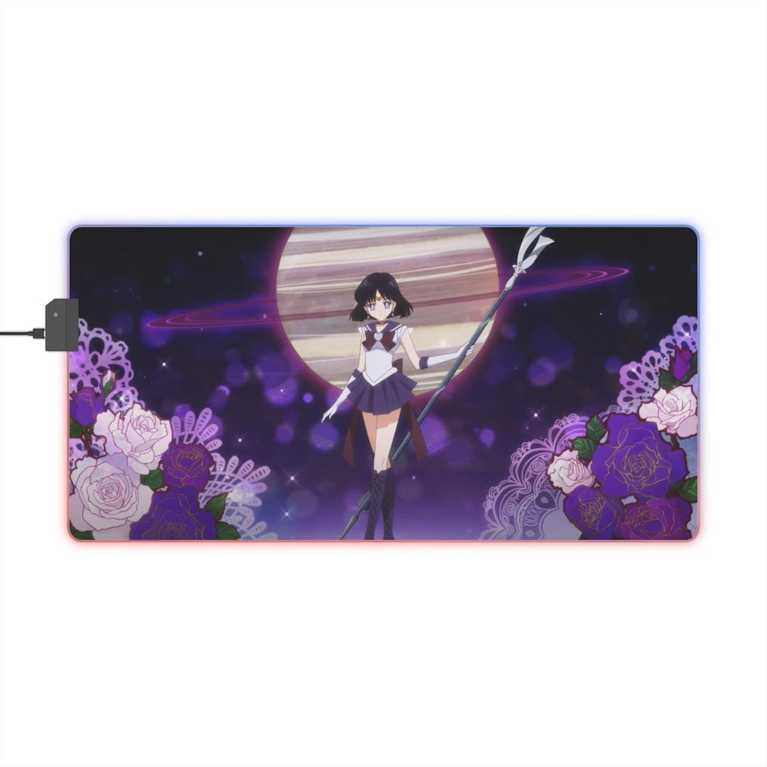 Anime LED Gaming Mouse Pad, Sailor Saturn Design Gamer Gift, RGB ...