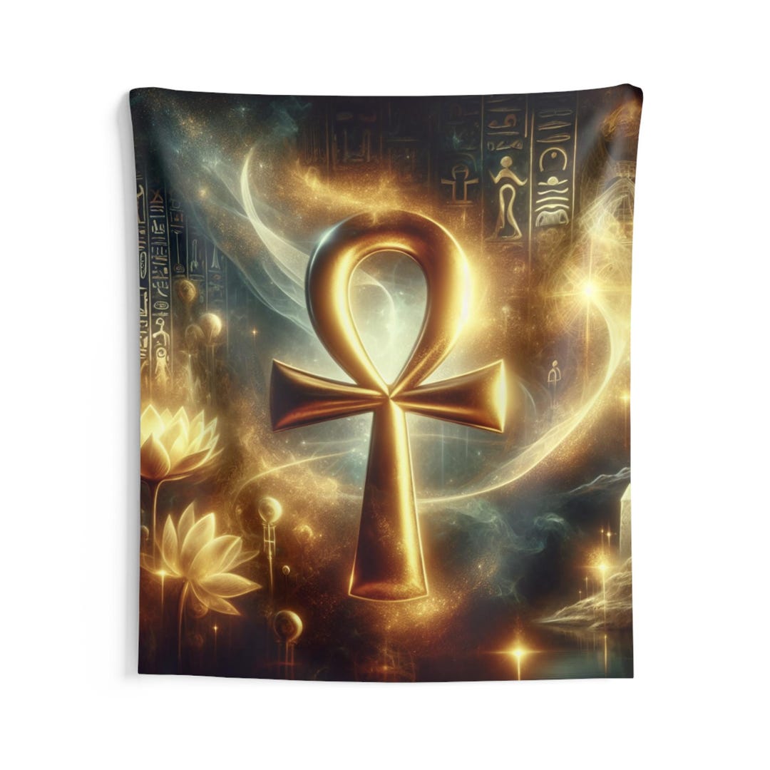 Ancient Egyptian Ankh Indoor Wall Hanging Tapestry, Cultural ...