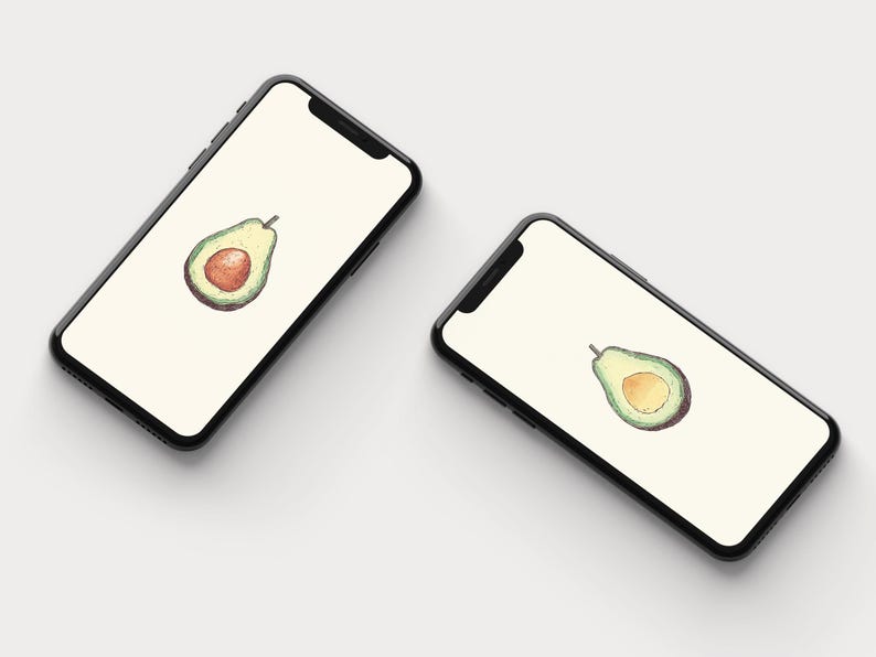 Matching Avocado Couple Phone Wallpapers, Cute Avocado Backgrounds for ...