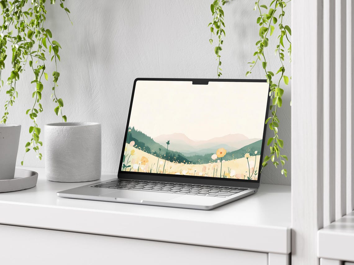 Cottagecore Meadow 4K Desktop Wallpaper, Wildflower Field Background ...