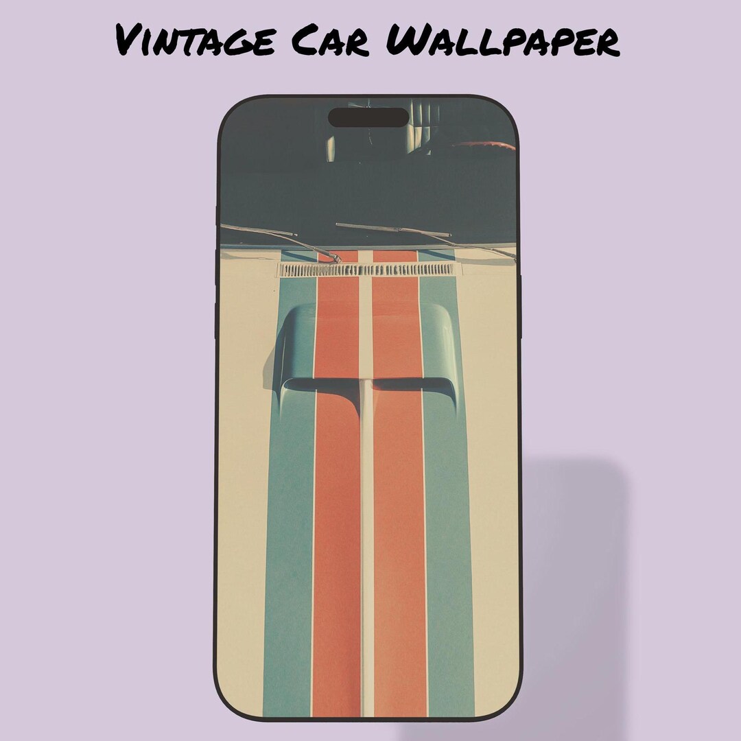 Vintage Racing Stripes Car Phone Wallpaper, Retro Car Digital ...