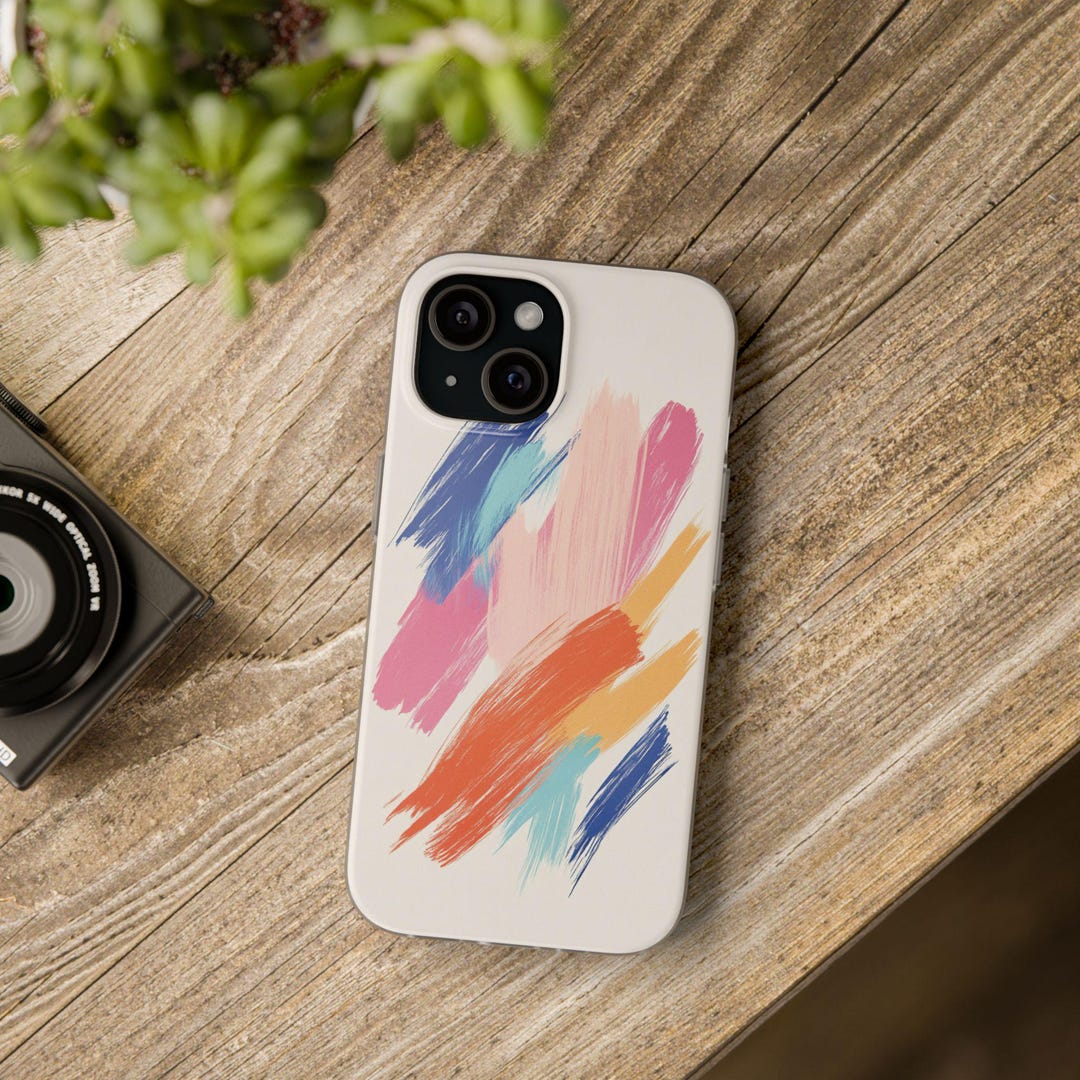 Minimalist Pastel Brush Strokes Flexible Phone Case for iPhone and ...