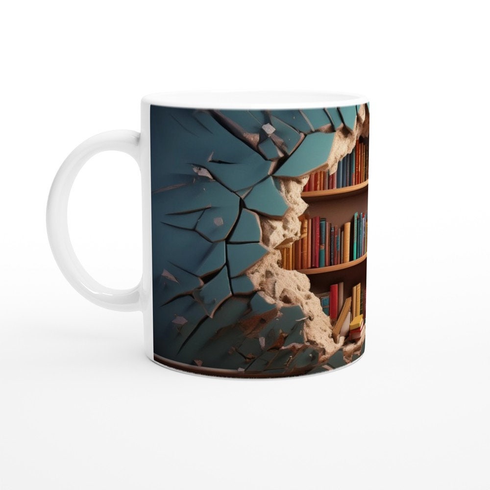 3D Effect Realistic Books Mugs, Book Lover Gift, Book Lover Mug, 3D ...