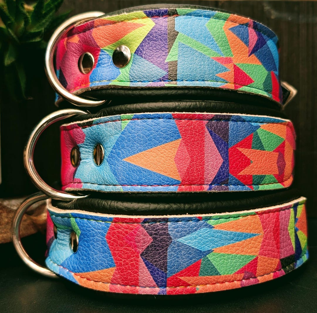 Leather Big Dog COLLARS Black Padded LARGE BREEDS Multicolored - Etsy