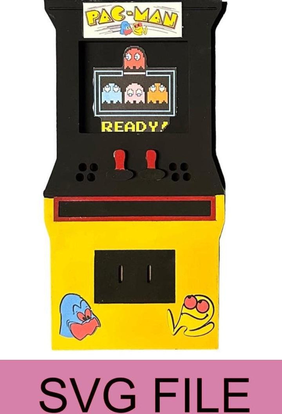 Pacman Game Gift Card Holder SVG Laser Cutting File - Etsy