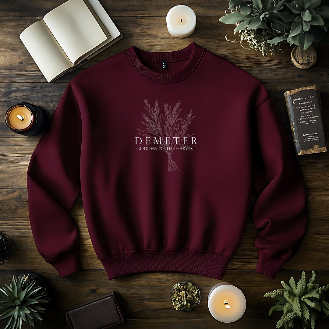 Demeter Goddess of the Harvest Crewneck Sweatshirt, Book Lover, Reading ...