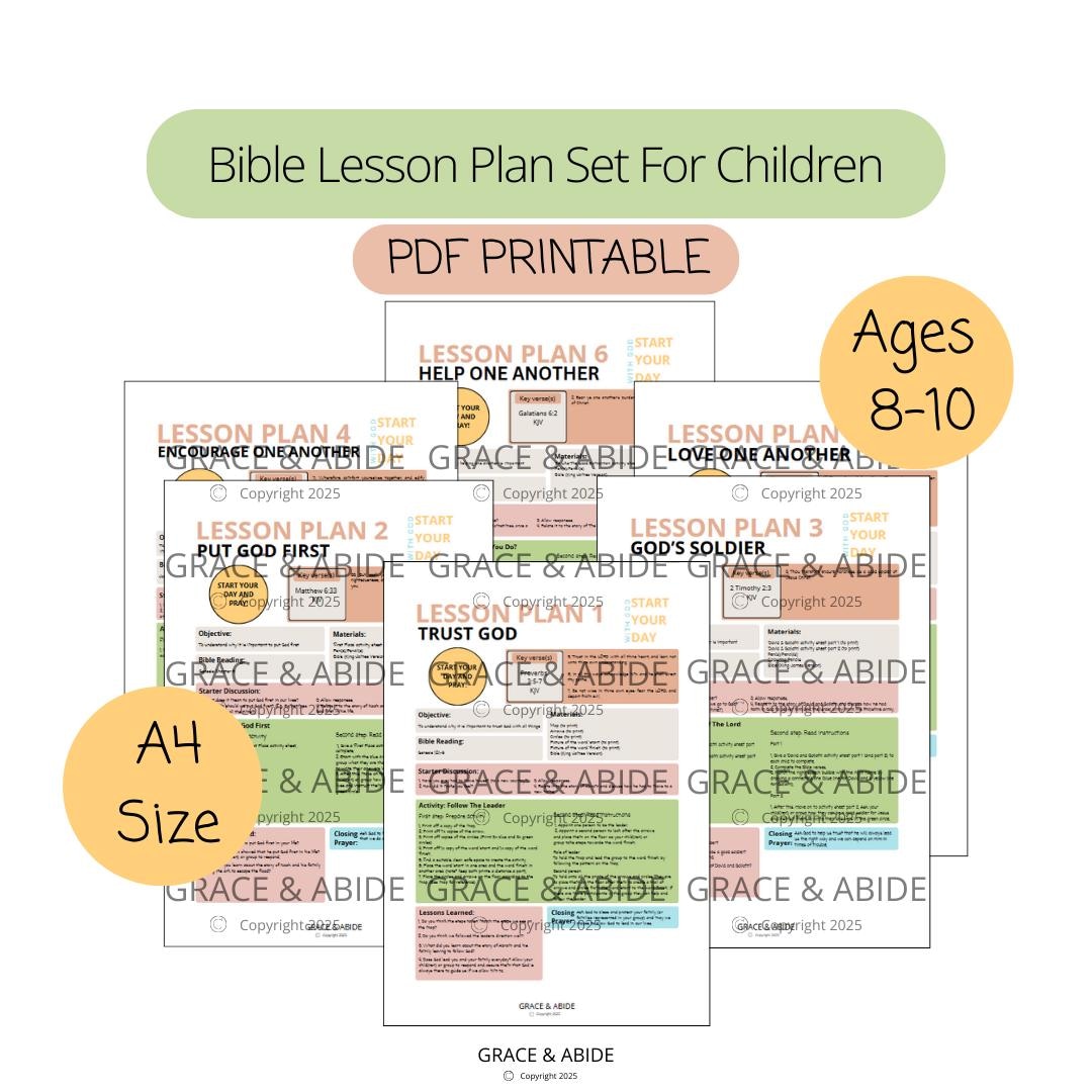 Bible Lesson Plan Set for Children Bible Lessons Bible Learning ...